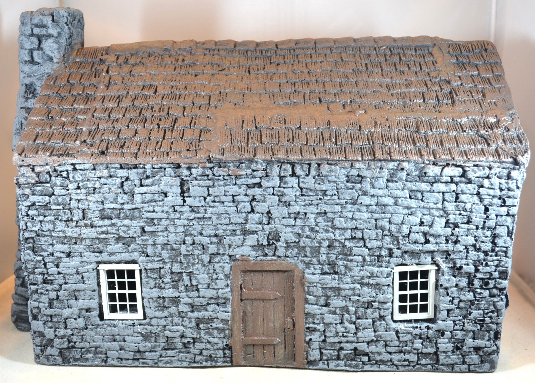 Atherton Scenics Colonial French & Indian Painted Stone Cabin House Da ...