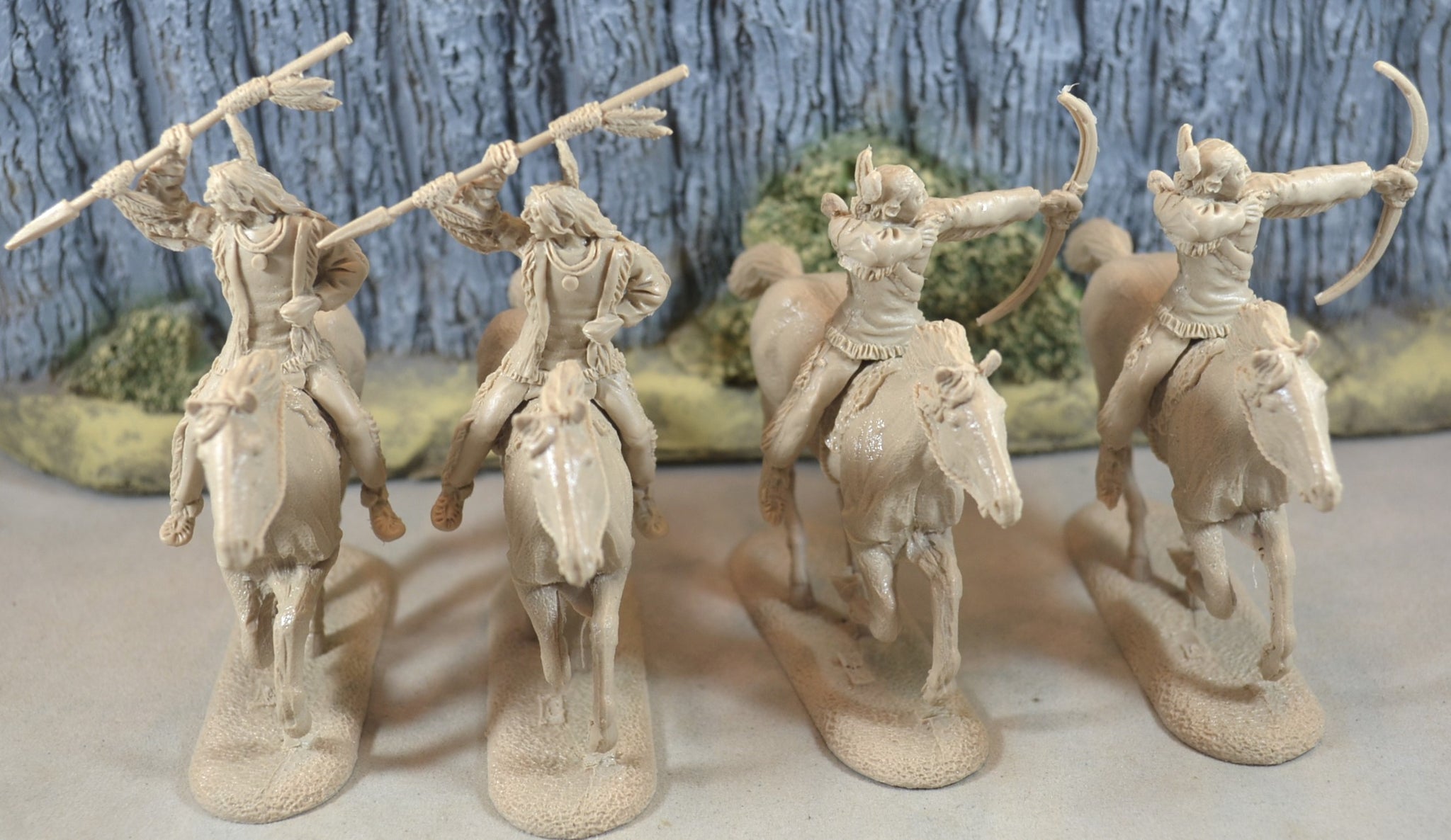 LOD Barzso Mounted Sioux Plains Indian Warriors Buffalo Hunt Tan ...