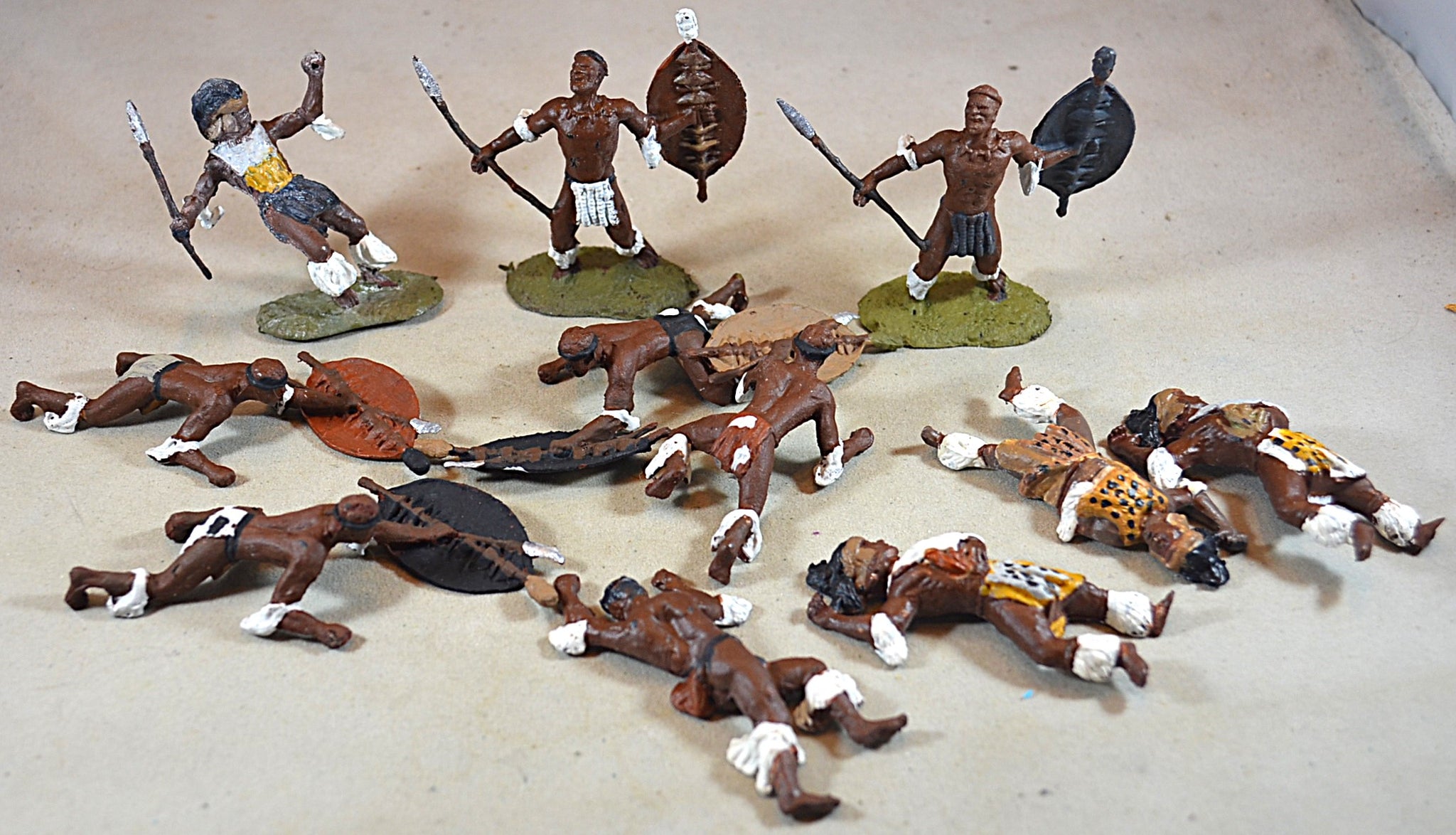 Conte Painted Zulu Warriors Casualty Poses – MicShaun's Closet