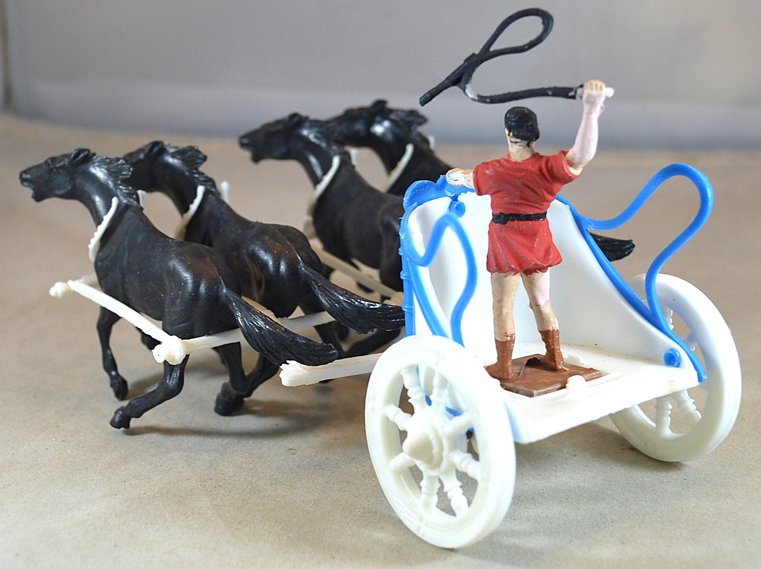 Marx Roman Chariot with Horses and Driver Ben Hur Playset Lion ...