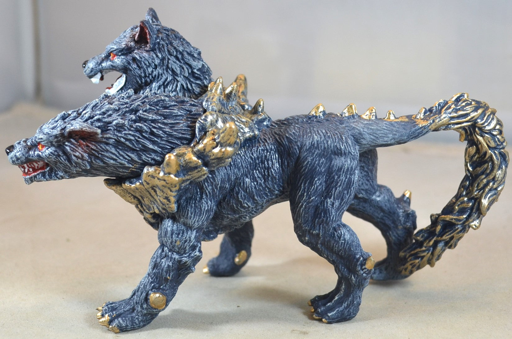 Painted Mythical Orthrus (2-headed dog) Hell Hound Figure Greek Mythol ...