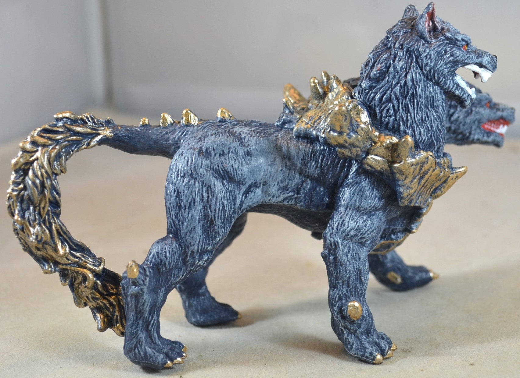 Painted Mythical Orthrus (2-headed dog) Hell Hound Figure Greek Mythol ...